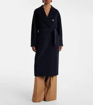 Max Mara Madame Wool And Cashmere Wrap Coat - Black