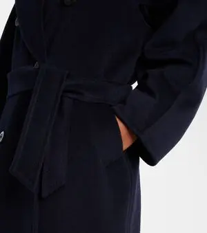 Max Mara Madame Wool And Cashmere Wrap Coat - Black