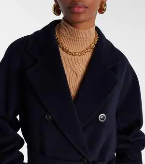 Max Mara Madame Wool And Cashmere Wrap Coat - Black