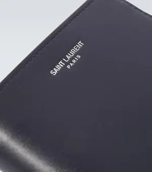 Saint Laurent Paris East/west Leather Wallet - Blue
