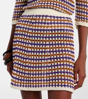 ERES Open-knit Cotton-blend Miniskirt