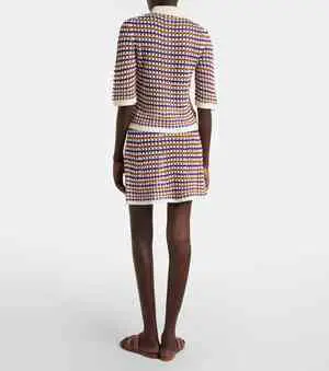 ERES Open-knit Cotton-blend Miniskirt
