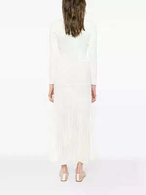 Sandro Pointelle-knit Maxi Dress - Neutrals