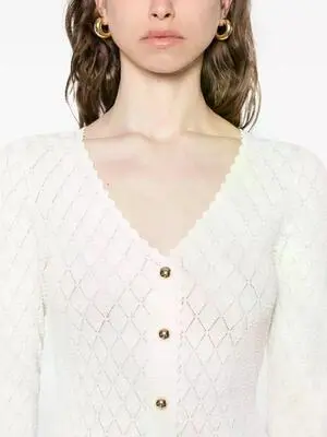 Sandro Pointelle-knit Maxi Dress - Neutrals