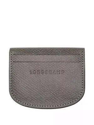 Longchamp Textured Leather Card Holder - Grey