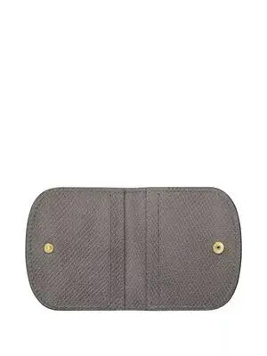 Longchamp Textured Leather Card Holder - Grey