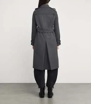 Sandro Rhinestone-embellished Check Trench Coat