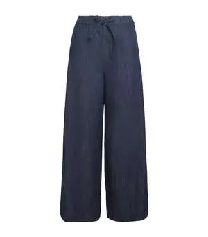 Max Mara Drawstring Wide-leg Jeans - Blue