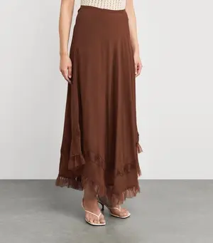 Rixo Silk Rudy Maxi Skirt