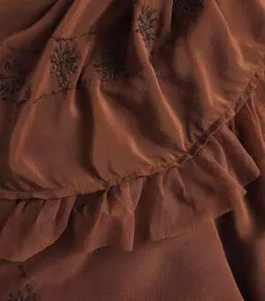 Rixo Silk Rudy Maxi Skirt