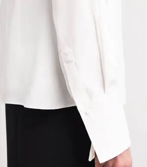 Erdem Satin Long-sleeve Top - Ivory