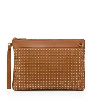 CHRISTIAN LOUBOUTIN Funky Leather Pouch - Brown