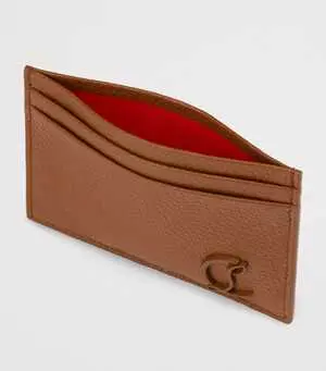 CHRISTIAN LOUBOUTIN Mooncrest Leather Card Holder - Brown
