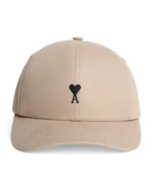 AMI Paris Cotton Baseball Cap Beige