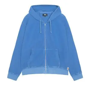 StÜssy Double Layer Waffle Zip Hoodie - Blue