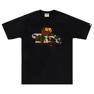 A BATHING APE Abc Camo Milo On Tee - Black