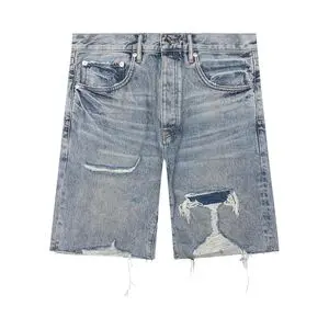 PURPLE BRAND Faros Rip Patched Denim Shorts