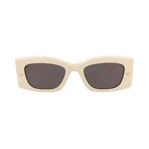 Alexander McQueen Square Frame Sunglasses - Cream