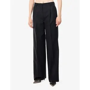 Dries Van Noten Portias Wide-leg Wool Trousers - Navy