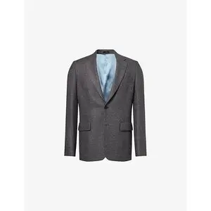 Paul Smith Notched-lapel Long-sleeve Wool Jacket - Black Melange