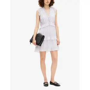 The Kooples Ruffle-trim Sleeveless Woven Mini Dress