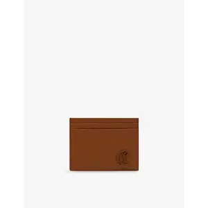 CHRISTIAN LOUBOUTIN Mooncrest Grained Leather Card Holder - Cuoio