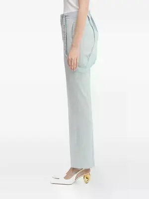 Fiorucci Embroidered Suspender Trousers - Blue