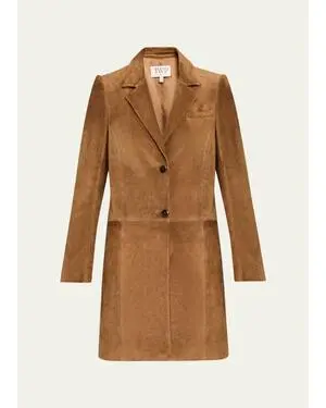 TWP Suede Car Coat - Saddle