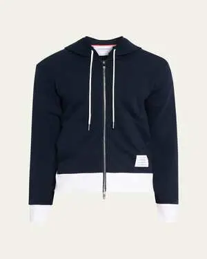 Thom Browne Cotton 4-bar Stripe Full-zip Hoodie