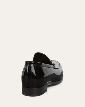 Gucci Patent Leather Bit Loafers - Black