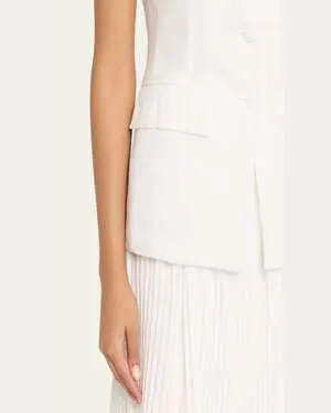 AEXAE Button-front Linen Vest