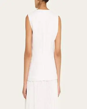 AEXAE Button-front Linen Vest