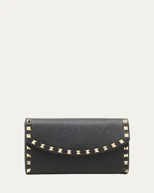 Valentino Garavani Rockstud Wallet On Chain - Nero