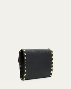 Valentino Garavani Rockstud Wallet On Chain - Nero
