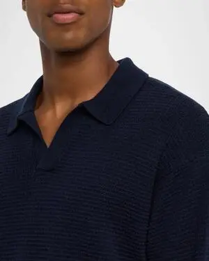 FRAME Knit Johnny Collar Sweater - Navy