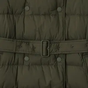 Burberry Long Nylon Hooded Puffer Coat - Shale Green