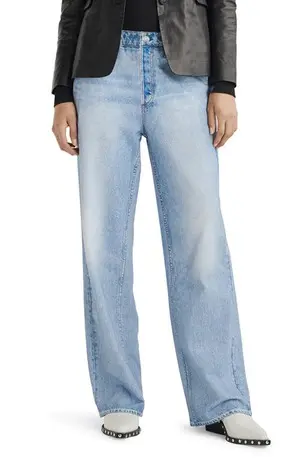 Rag & Bone Rb Miramar Shea Relaxed Straight Leg Cotton Terry Sweatpant Jeans - Tulip