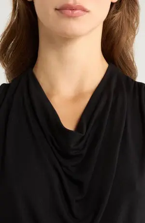 Vince Cowl Neck Sleeveless Top - Black