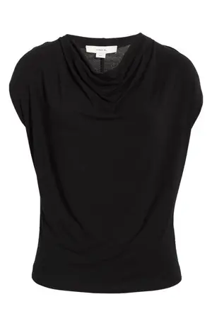 Vince Cowl Neck Sleeveless Top - Black