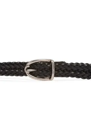 TOM FORD Angled Buckle Woven Leather Belt