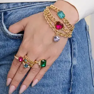 Jessica Simpson Multi-gemstone Ring Set