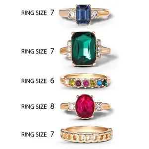 Jessica Simpson Multi-gemstone Ring Set