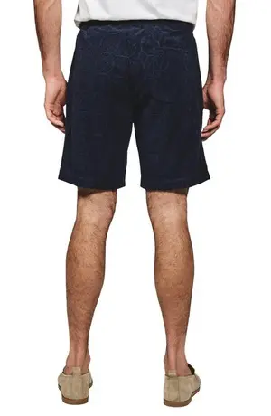 7 Diamonds Ponce Terry Cloth Drawstring Shorts - Navy