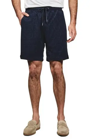 7 Diamonds Ponce Terry Cloth Drawstring Shorts - Navy