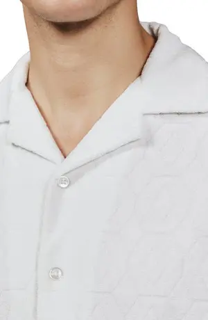7 Diamonds Ponce Terry Cloth Camp Shirt - Natural