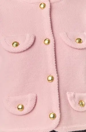 English Factory Round Hem Cardigan - Pink