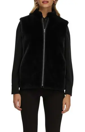 Gorski Reversible Shearling Vest With Loro Piana Wool And Cashmere Quilted Down Back - Black/black