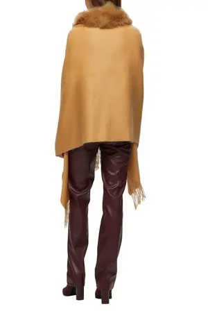 Gorski Cashmere Stole With Trim - Light Camel