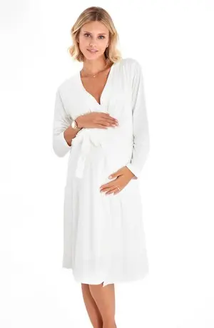 ACCOUCHEE Sleep Well Maternity/nursing Nightgown & Robe Set