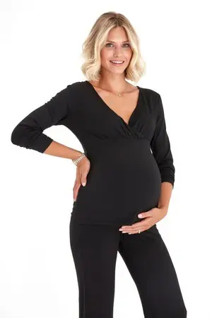 ACCOUCHEE Sleep Tight Pajama Set For Pregnancy - Black